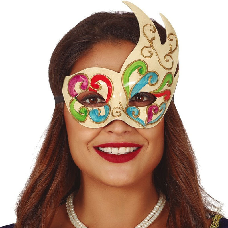 Masque loup Vénitien Multicolore pour déguisement【Achat en ligne】
