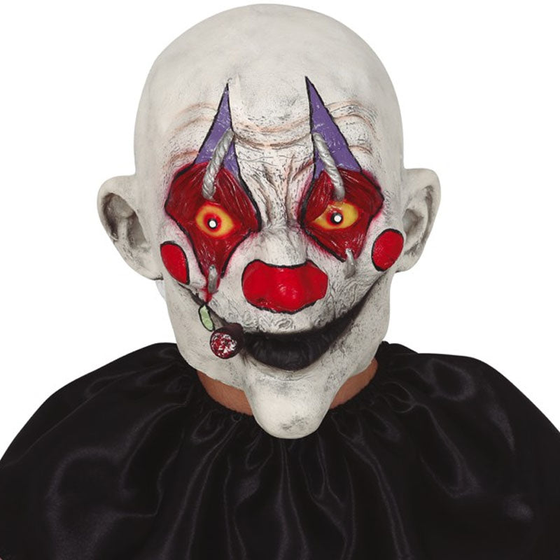 Achetez le masque Clown tueur avec cigarette Halloween en ligne